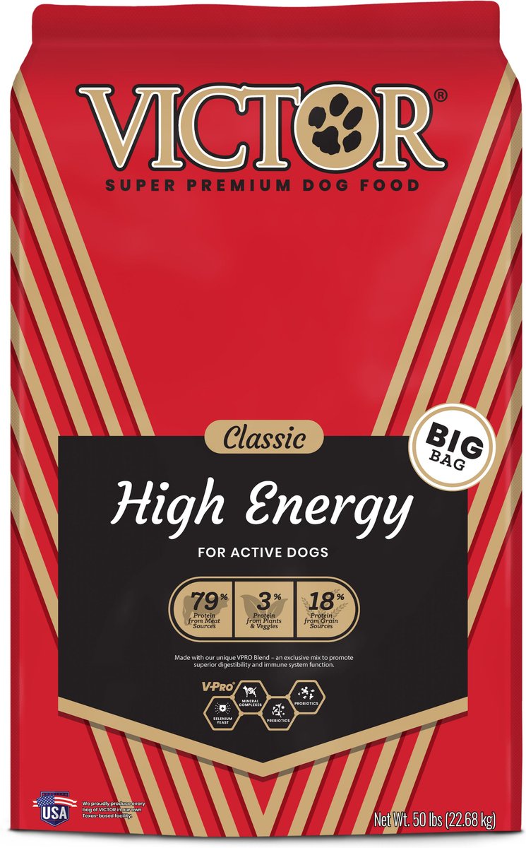 VICTOR Classic High Energy Formula Dry Dog Food, 50 lb – Half Price Pet ...